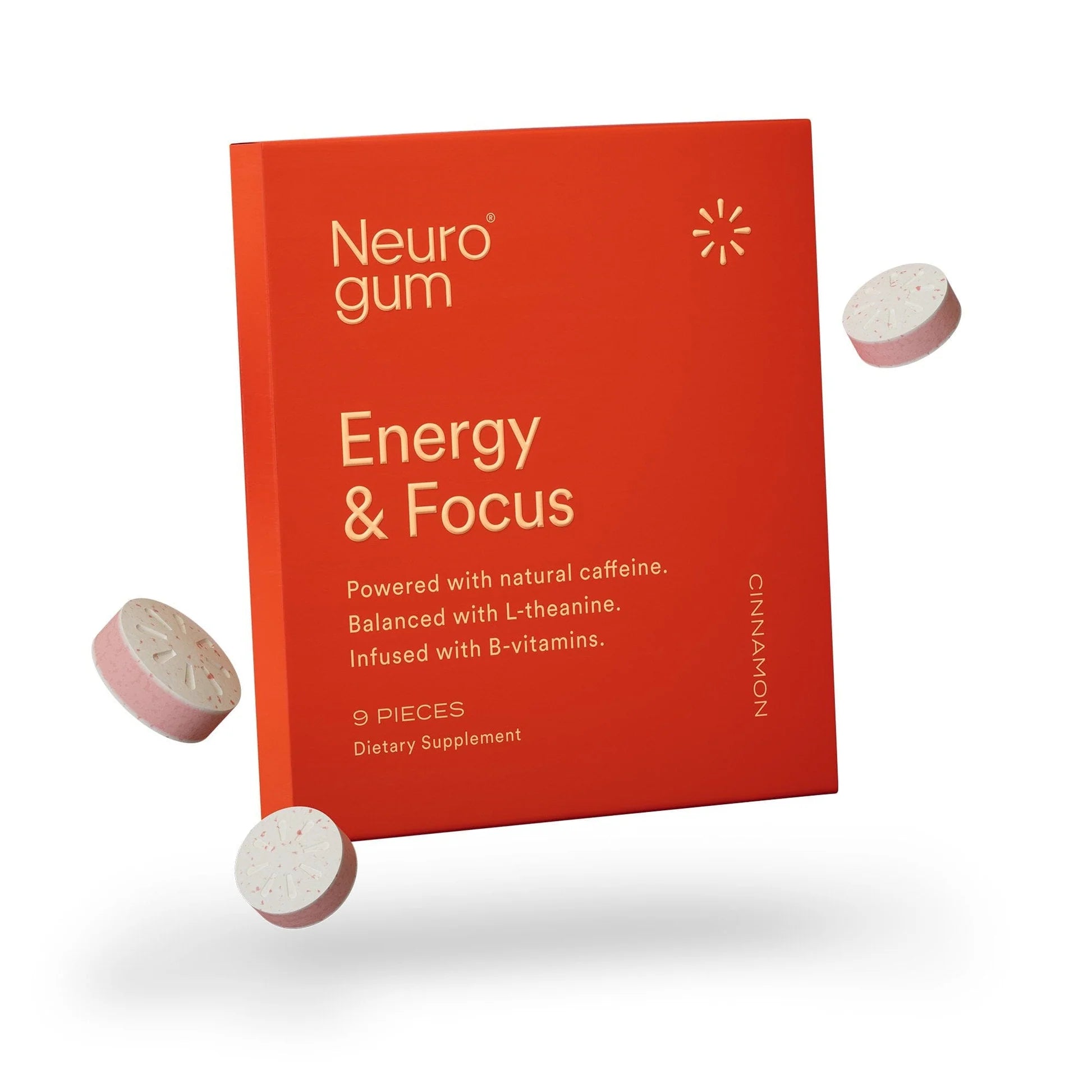 Neuro Energy & Focus Gum Cinnamon 9 Pieces – JING Organics